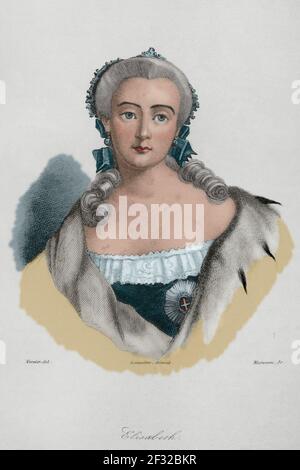 Portrait of Empress Elizaveta Petrovna (1709-1762), oil on canvas, 1743 ...