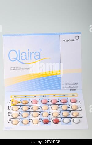 Contraceptive pill Qlaira of the company Jenapharm, drug for ...