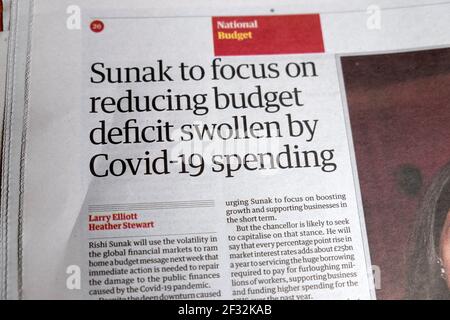 Budget Deficit news headline on money Stock Photo - Alamy