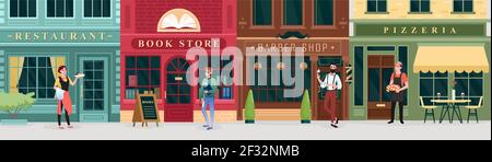 store shopping front cartoon Stock Vector Image & Art - Alamy