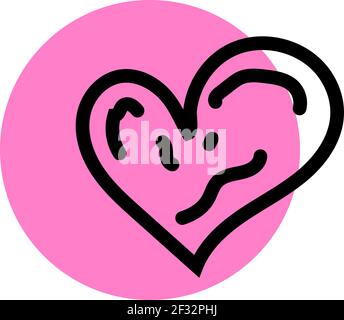 Isolated romantic heart candy pink love icon- Vector Stock Vector Image ...