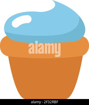 Whipped cream swirl or meringue top side view 3D vector. Custard ...