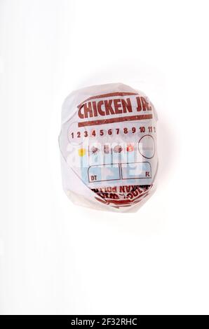 Burger King Chicken Jr. Sandwich on Wrapper Stock Photo - Alamy