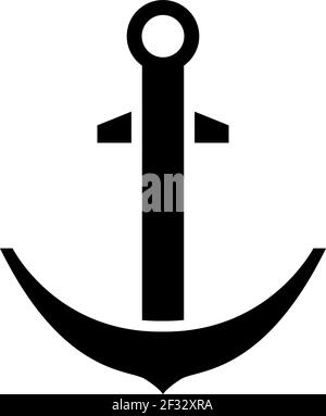 Anchor icon. Black anchor icon on white background. Vector illustration ...