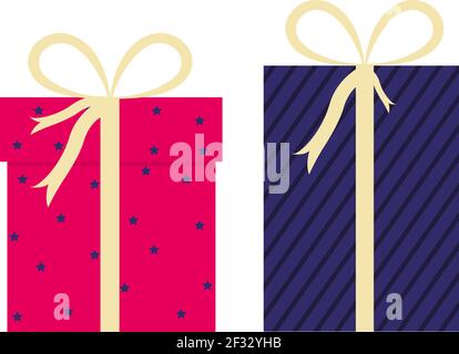Xmas Giftbox with Red Bow on White Background. Vector illustration ...