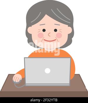 Vector cartoon laptop notebook with mouse cursor icon in comic style ...