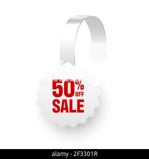 Supermarket promotional wobbler isolated on white background. Realistic ...