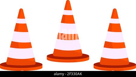 Traffic cones, illustration, vector on a white background Stock Vector ...