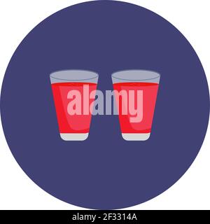Glass of juice, illustration, vector on white background Stock Vector ...