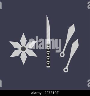 Ninja swords, illustration, vector on a white background Stock Vector ...