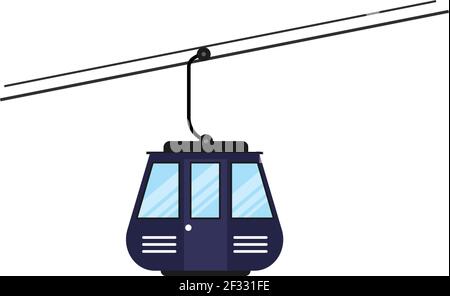 Ropeway, illustration, vector on a white background Stock Vector Image ...