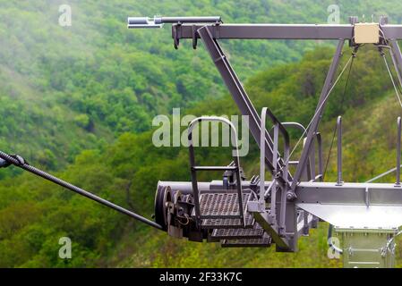 Cable car gear wheels. Rollers and pulleys of the ski lift Stock Photo ...