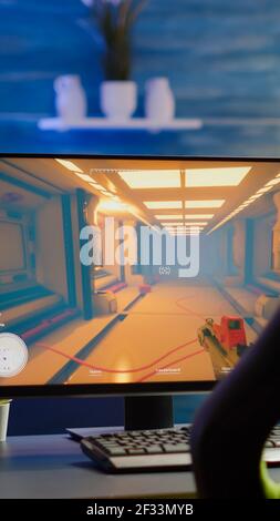 Powerful Personal Computer Gamer Rig with Mock Up Green Screen Monitor ...