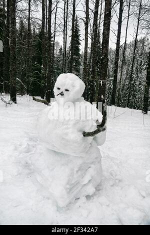 Sissy-snowman (peasants buxom wife) makes his way through the snow ...