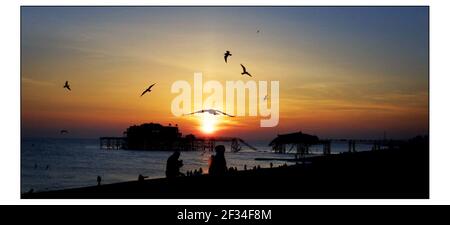 The old Pier in Brighton which partially collapsed into the sea.pic ...
