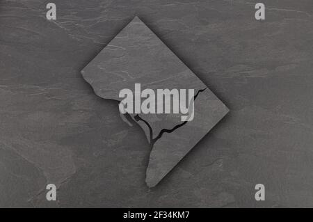 Map of Washington DC on dark slate Stock Photo - Alamy