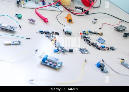 IC word formed by electronic parts Stock Photo - Alamy