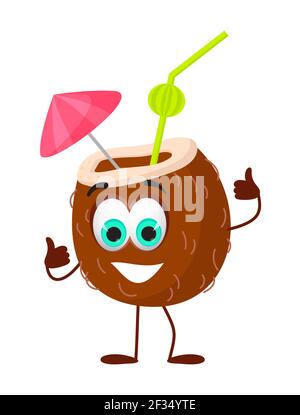 Freshness coconut icon. Flat illustration of freshness coconut vector ...