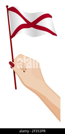 Alabama a US state color element. Smiling cartoon character. United ...
