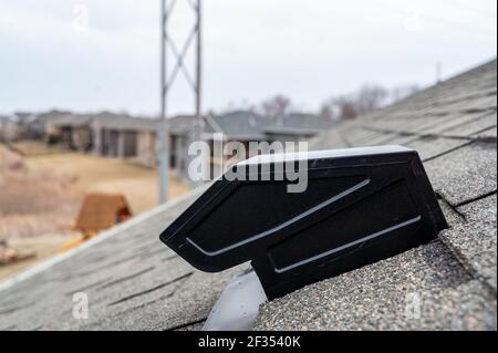 typical static passive vent installation on a residential roof Stock ...