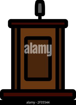 Witness Stand Icon. Editable Outline With Color Fill Design. Vector ...