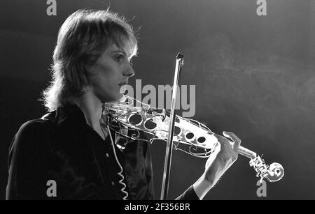 British Progressive rock band UK. 'Danger Money Tour' live gig in ...