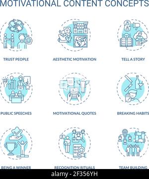 Inspirational coaching line icons collection. Empowerment, Motivation ...