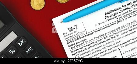 Form W-7 Application for IRS Individual taxpayer identification number ...
