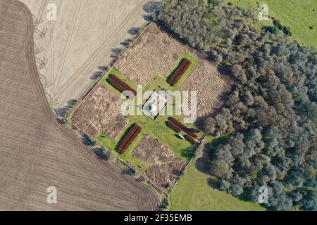 Aerial view of the Chattri Memorial, Patcham, East Sussex, UK Stock ...