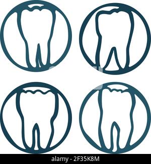 Tooth stamps - vector illustration Stock Vector Image & Art - Alamy