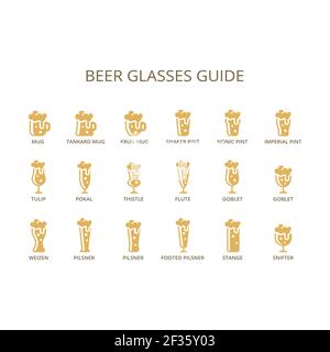 Beer glasses guide infographic Stock Vector Image & Art - Alamy