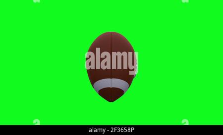 Rugby ball spinning on a green screen. 3d rendering Stock Photo - Alamy