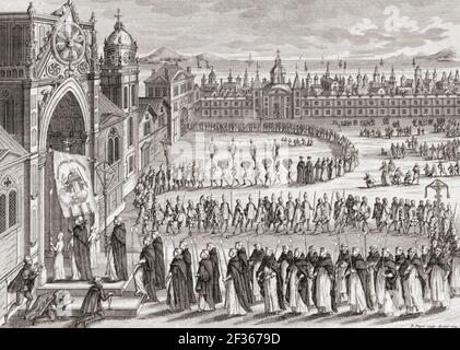 An auto-da-fe, or act of faith, of the Spanish Inquisition held in the ...