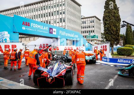 accident crash red flag during the 2019 Formula E championship, at Rome ...