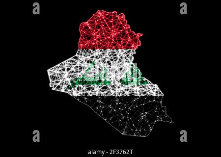 Map of Iraq, Polygonal mesh line map, modern colorful map Stock Photo ...