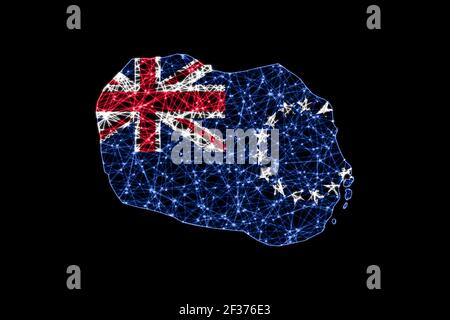 Map of Cook Islands, Polygonal mesh line map, modern colorful map Stock ...