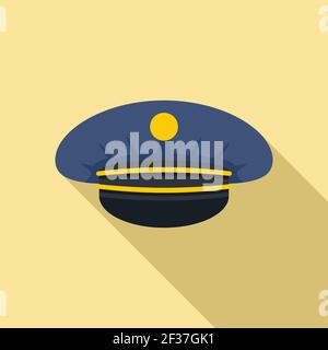 Electric train driver cap icon. Flat illustration of Electric train ...