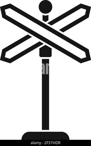 Route crossing barrier icon simple vector. Direction control. Danger ...