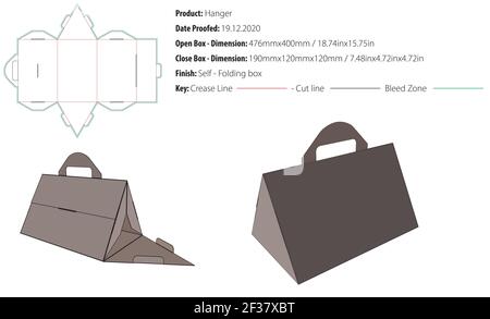 Self-lock case, die cut template, vector. Selflock case mock up ...
