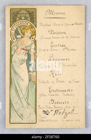 Print, Menu card, ca. 1900 Stock Photo - Alamy