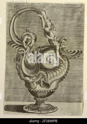Print, Plate 3, from a series of designs for locksmith's ornament, 1615 ...