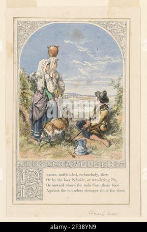 The Poems of Oliver Goldsmith (title page), Birket Foster, H. N ...