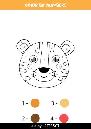 Coloring Page Outline of Cute Tiger illustration Stock Vector Image ...