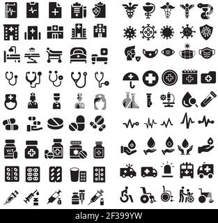 Medical and Health Care Icons Set. Flat Design Stock Vector Image & Art ...