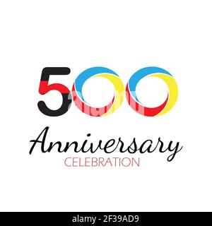 500th Anniversary vector icon. Birthday logo template. Greeting card ...