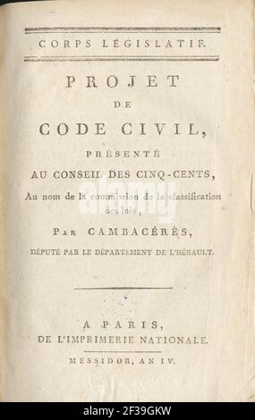 Projet de Code civil Stock Photo - Alamy