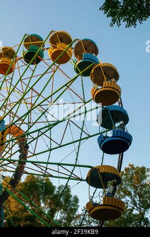 A colourful ferris wheel. Front view Stock Photo - Alamy