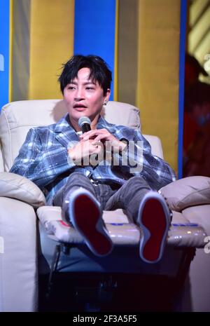 Taiwanese actor and singer Julian Chen attends a road show in Shanghai ...