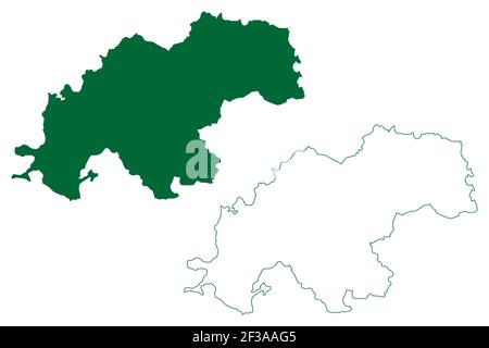 Bastar district (Chhattisgarh State, division, Republic of India) map ...