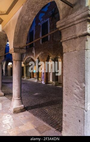 Sunset from the Natisone river. Cividale del Friuli Stock Photo - Alamy